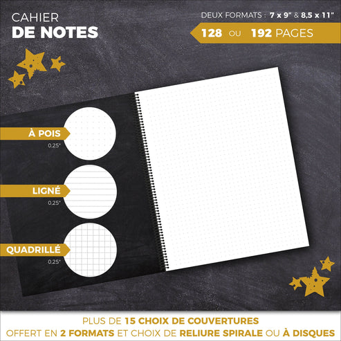 CAHIER DE NOTES | Carton KRAFT - Papeterie d'Or et d'Étoiles